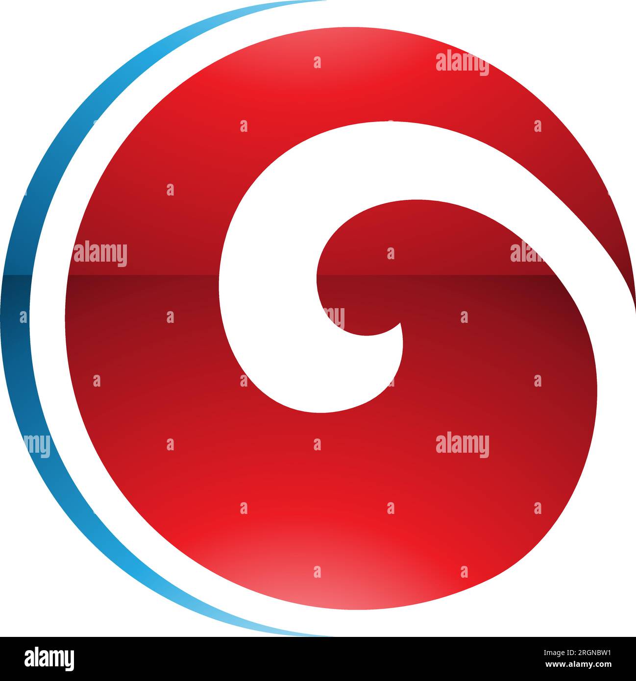 Red and Blue Glossy Whirl Shaped Letter O Icon on a White Background ...