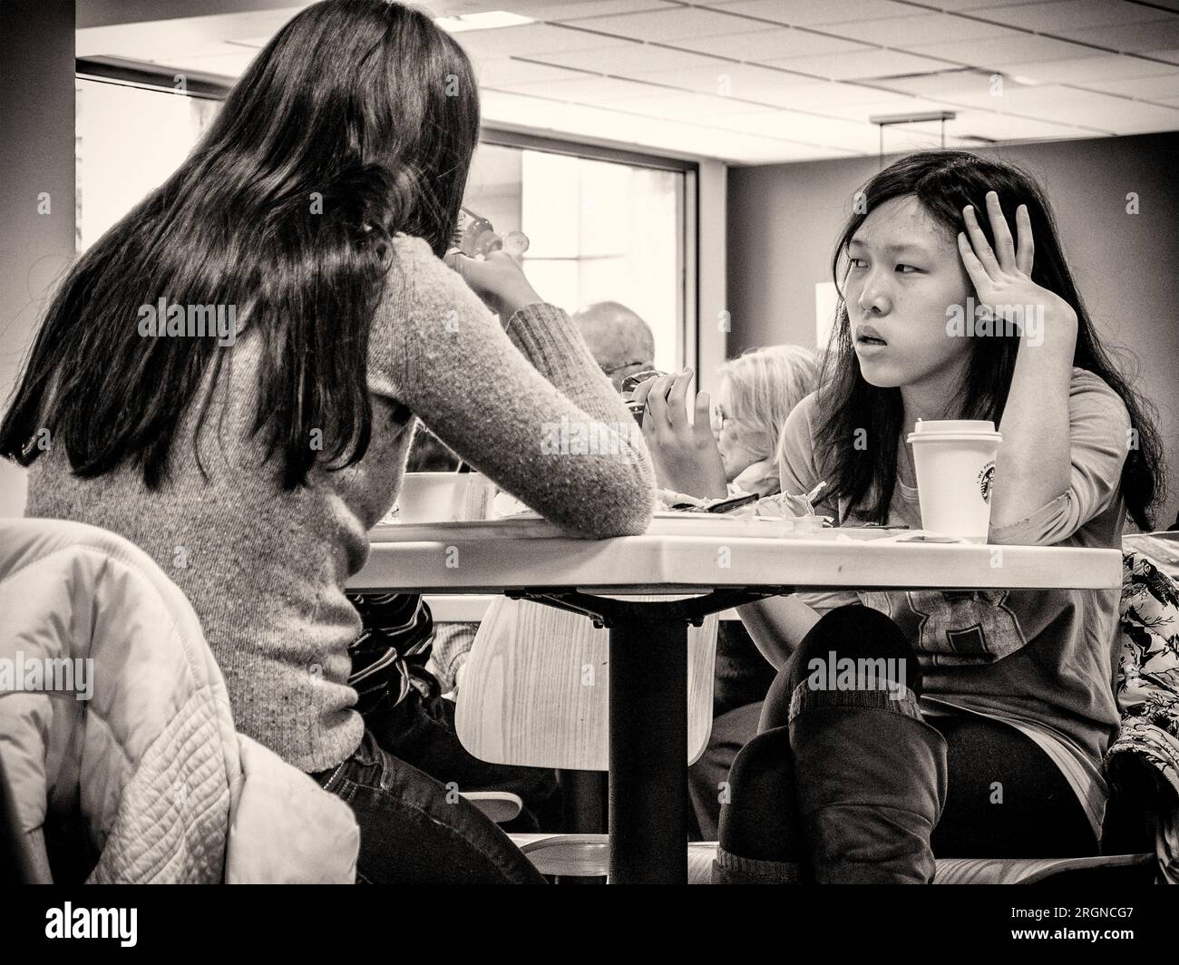 Cafe with two people at table hi-res stock photography and images - Alamy