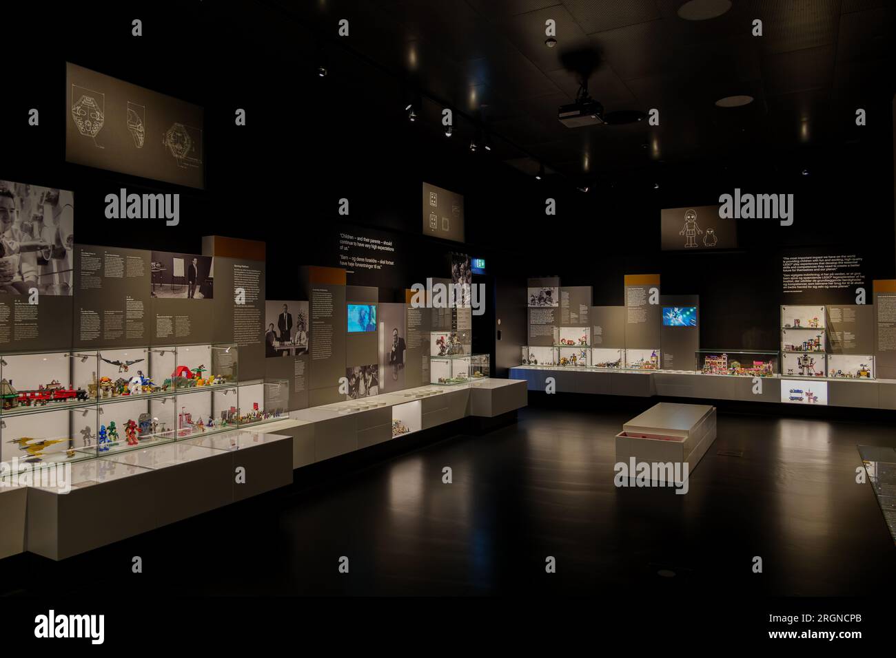 Billund, Denmark - 06 OCTOBER 2022: Interior view inside the exhibition ...