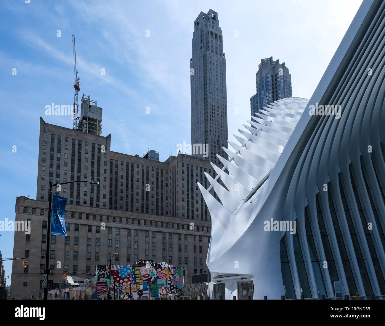 Architectural detail of the World Trade Center (WTC), a complex of ...
