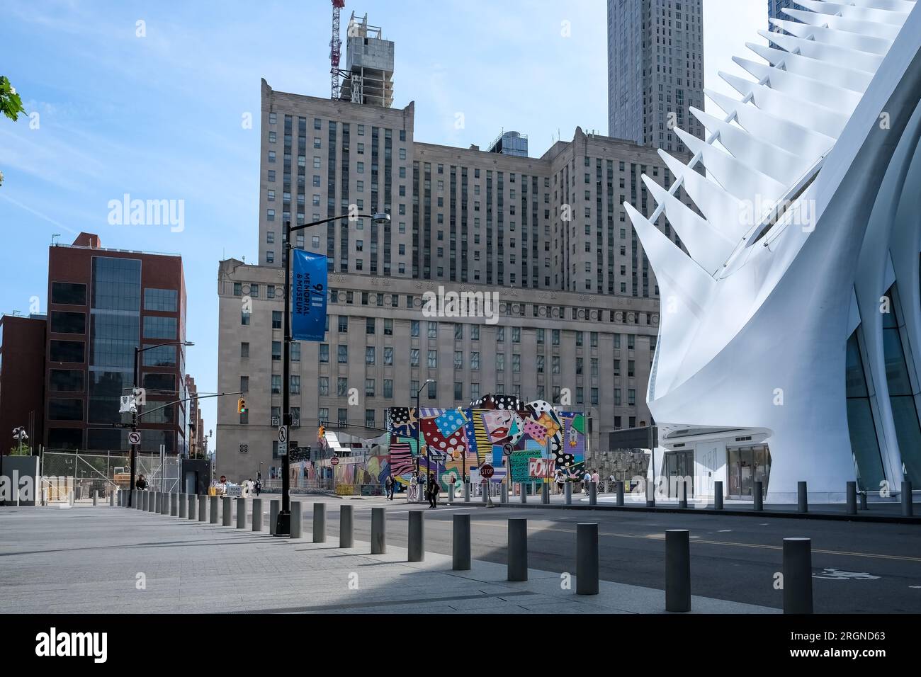 Architectural detail of the World Trade Center (WTC), a complex of ...