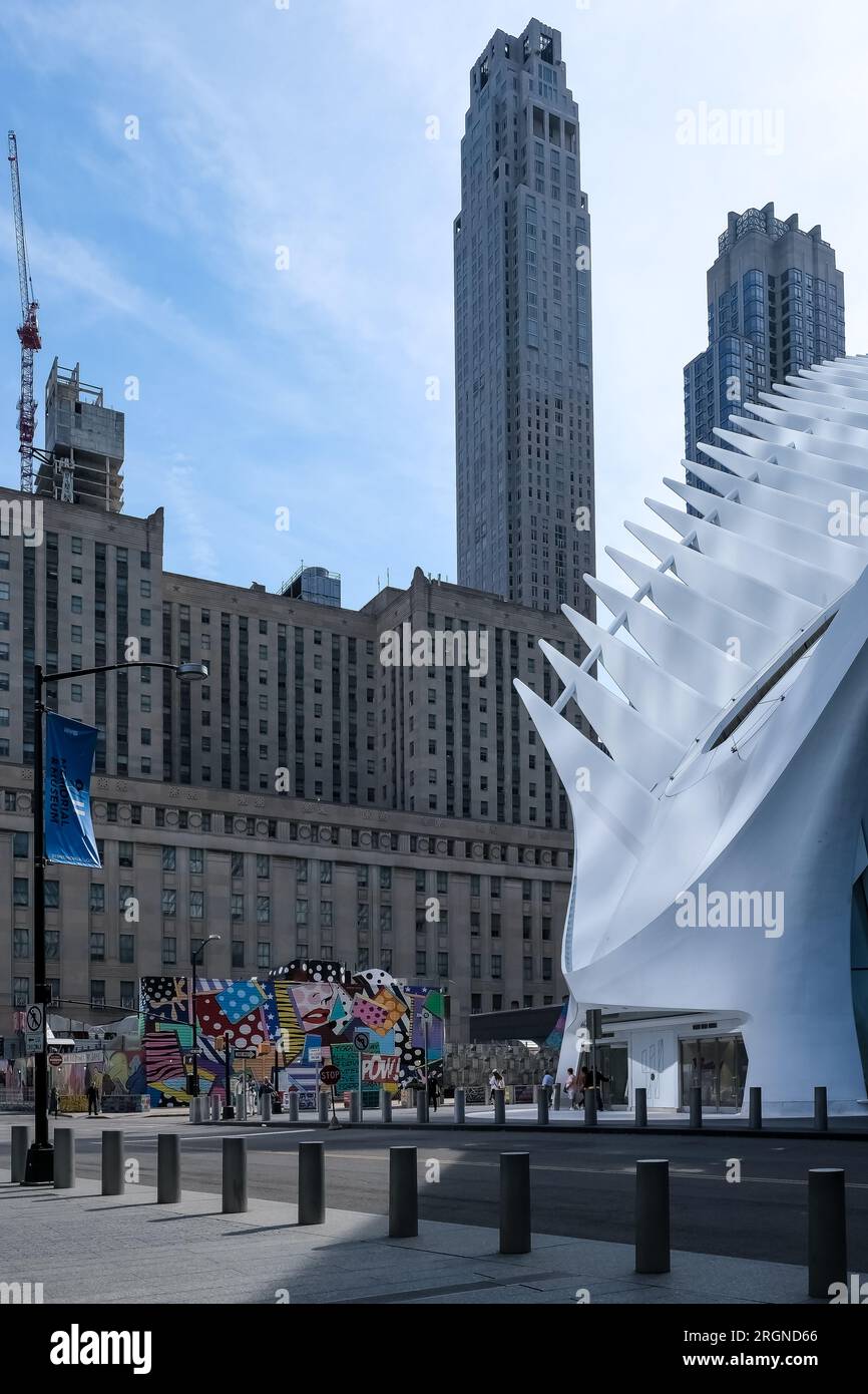 Architectural detail of the World Trade Center (WTC), a complex of ...