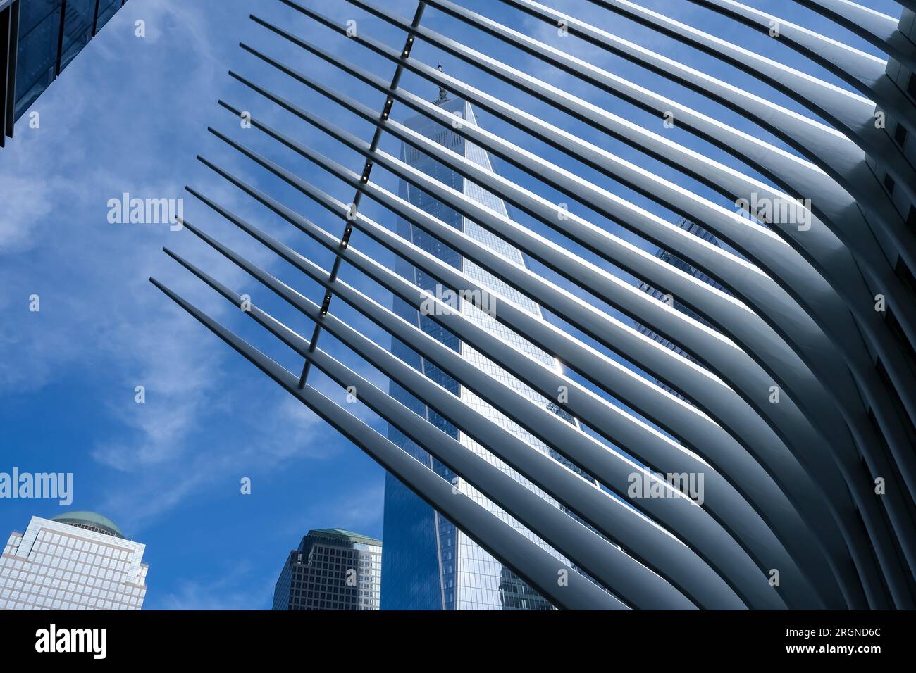 Architectural detail of the World Trade Center (WTC), a complex of ...