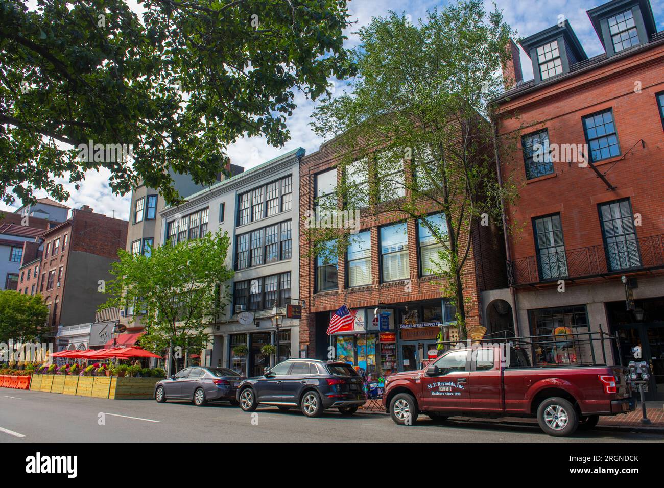 Historic commercial buildings on Charles Street between Mt Vernon ...