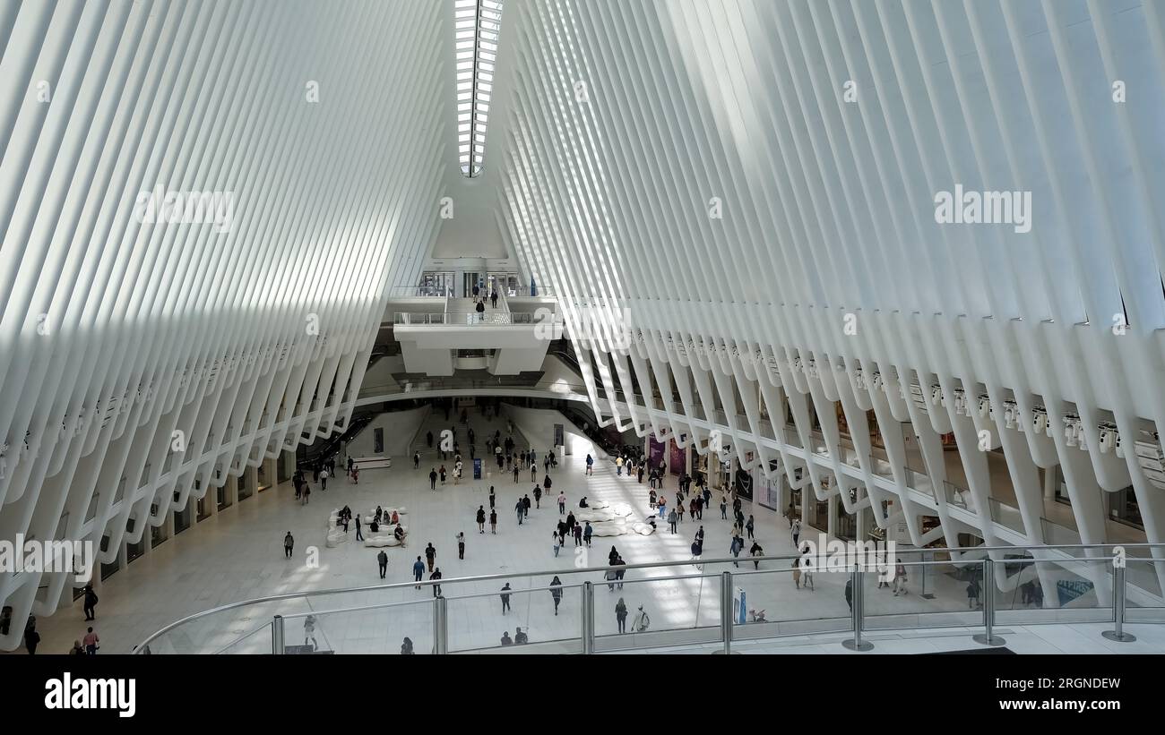 Architectural detail of the World Trade Center station, a terminal ...