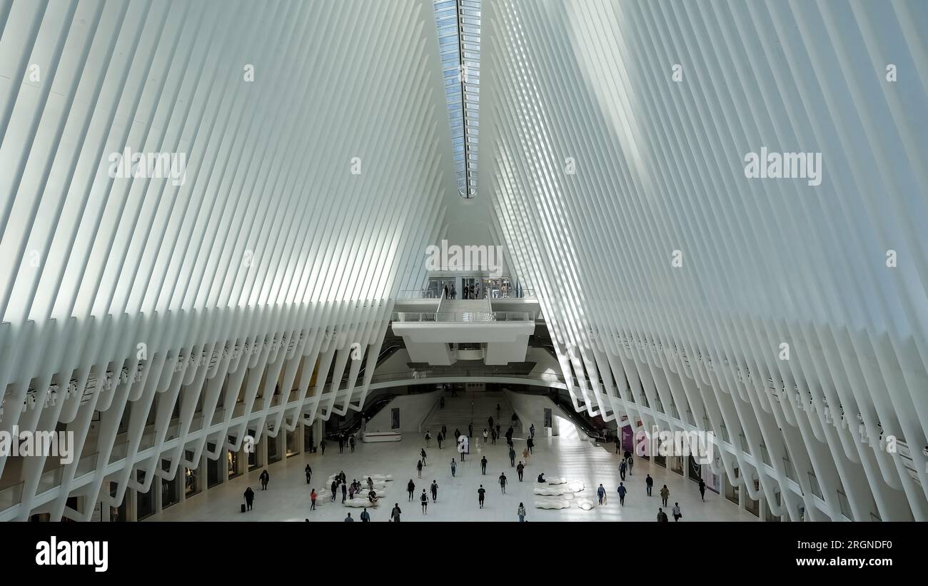 Architectural detail of the World Trade Center station, a terminal ...