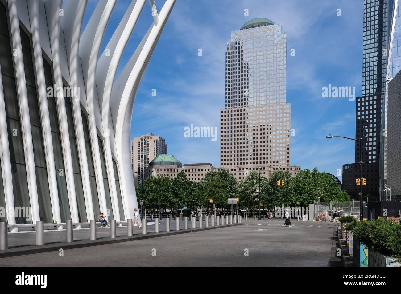 Architectural detail of the World Trade Center (WTC), a complex of ...