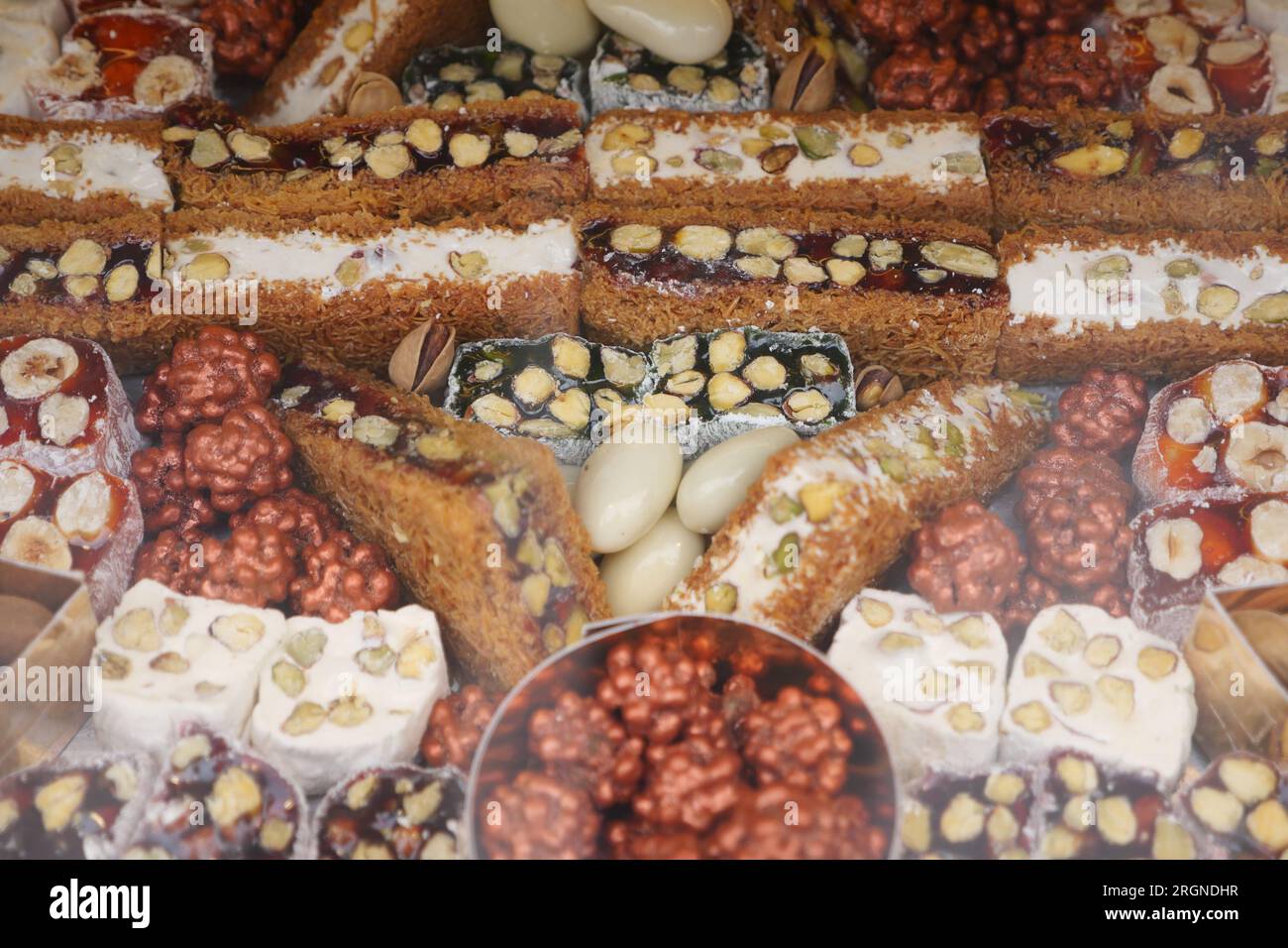 traditional Turkish delight With Nut Stock Photo - Alamy