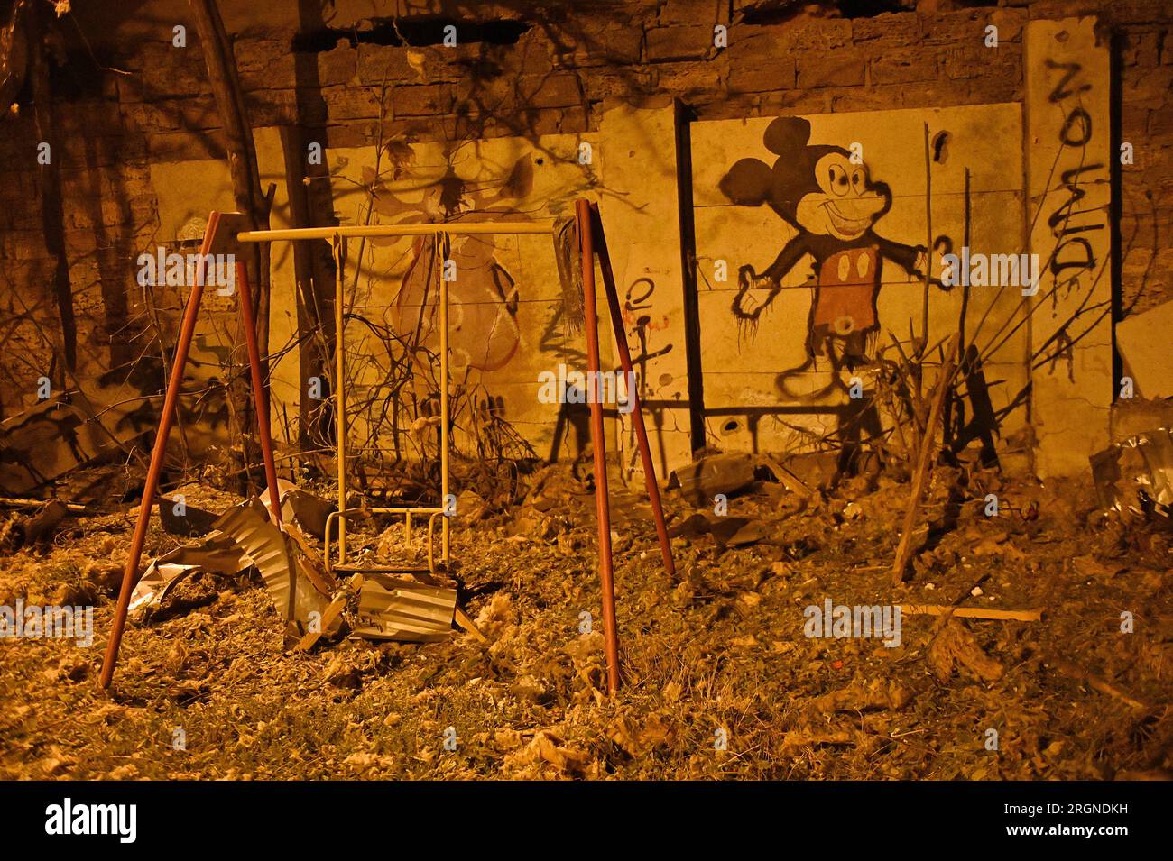 Non Exclusive: ZAPORIZHZHIA, UKRAINE - AUGUST 9, 2023 - The rubble ...