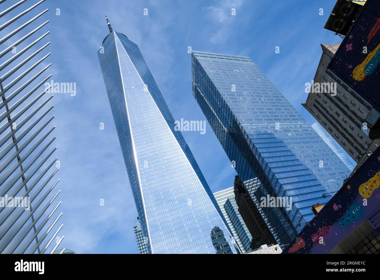 Architectural detail of the World Trade Center (WTC), a complex of ...