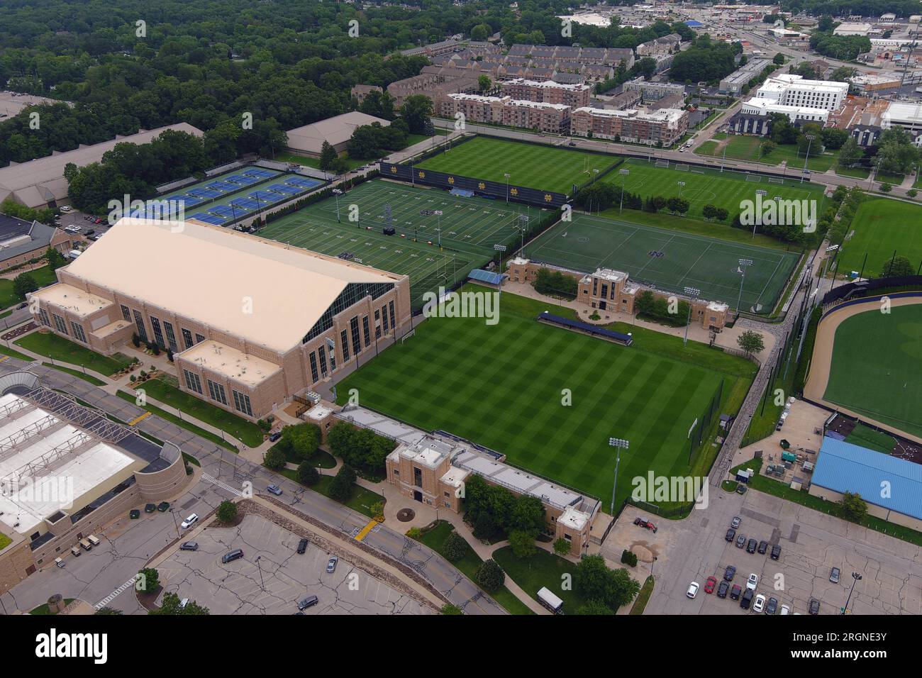 Loftus Sports Center, the indoor practice facility for the Notre Dame ...