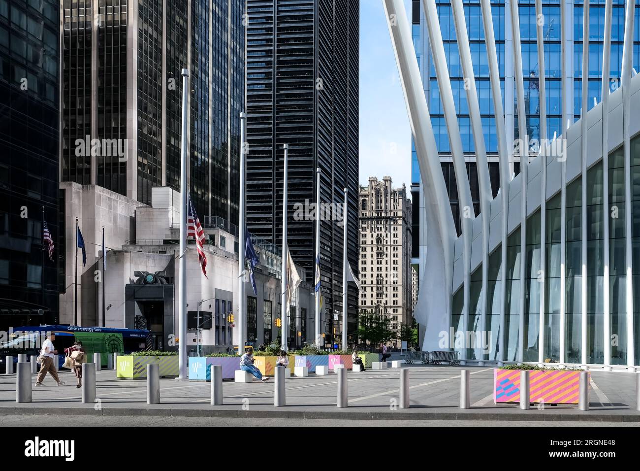 Architectural detail of the World Trade Center (WTC), a complex of ...