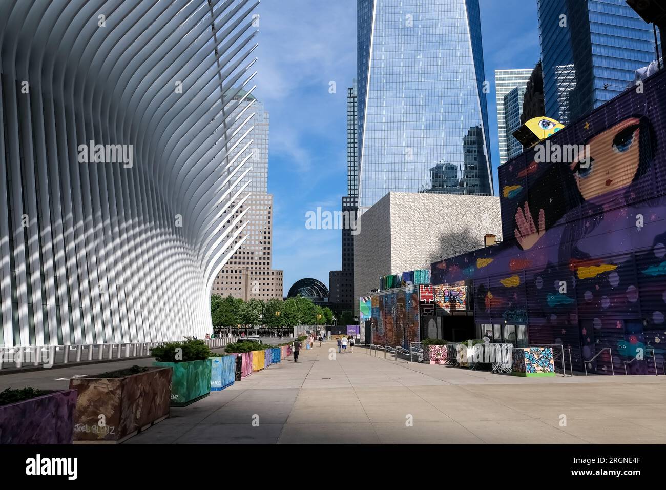 Architectural detail of the World Trade Center (WTC), a complex of ...
