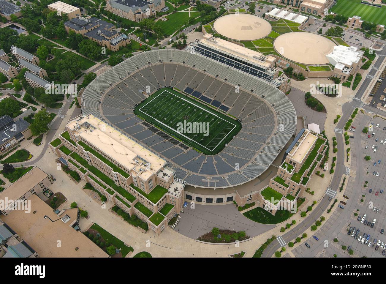 Notre dame stadium aerial south bend hi-res stock photography and ...