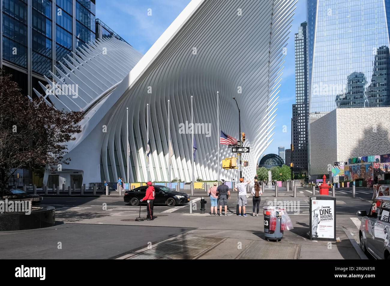 Architectural detail of the World Trade Center (WTC), a complex of ...