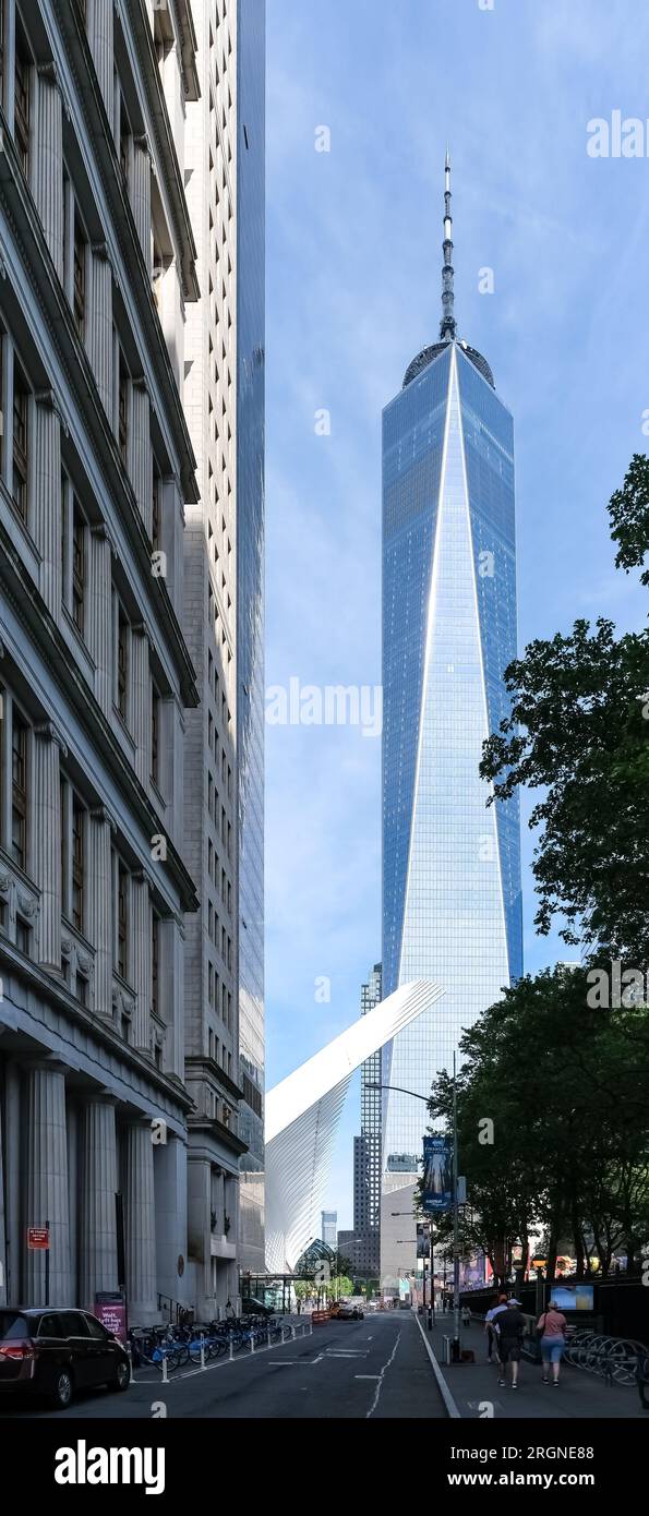 Architectural detail of Lower Manhattan, the southernmost part of ...