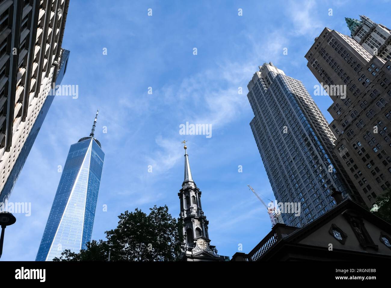 Architectural detail of Lower Manhattan, the southernmost part of ...