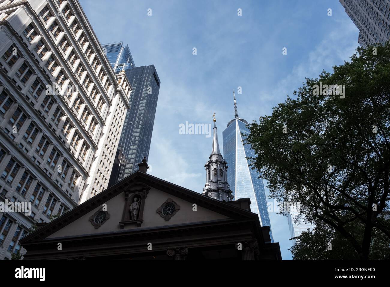 Architectural detail of Lower Manhattan, the southernmost part of ...