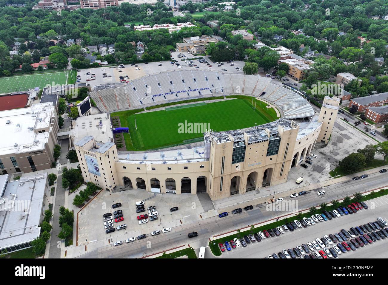 A general overall aerial view of Ryan Field on the campus of ...