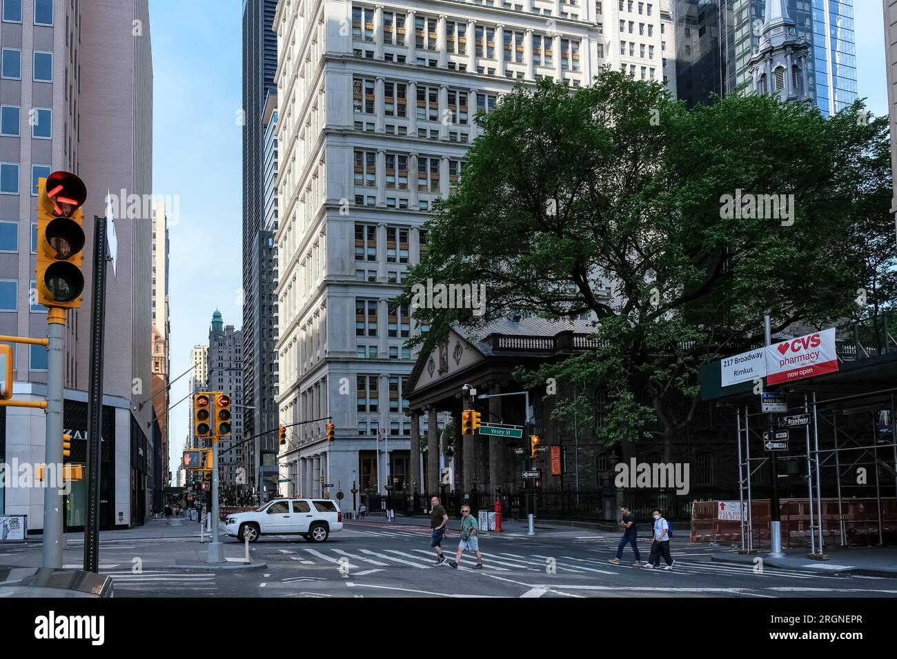Architectural detail of Lower Manhattan, the southernmost part of ...