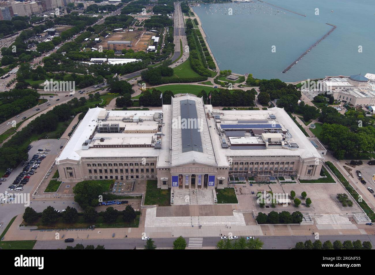 An aerial view field museum national history hi-res stock photography ...