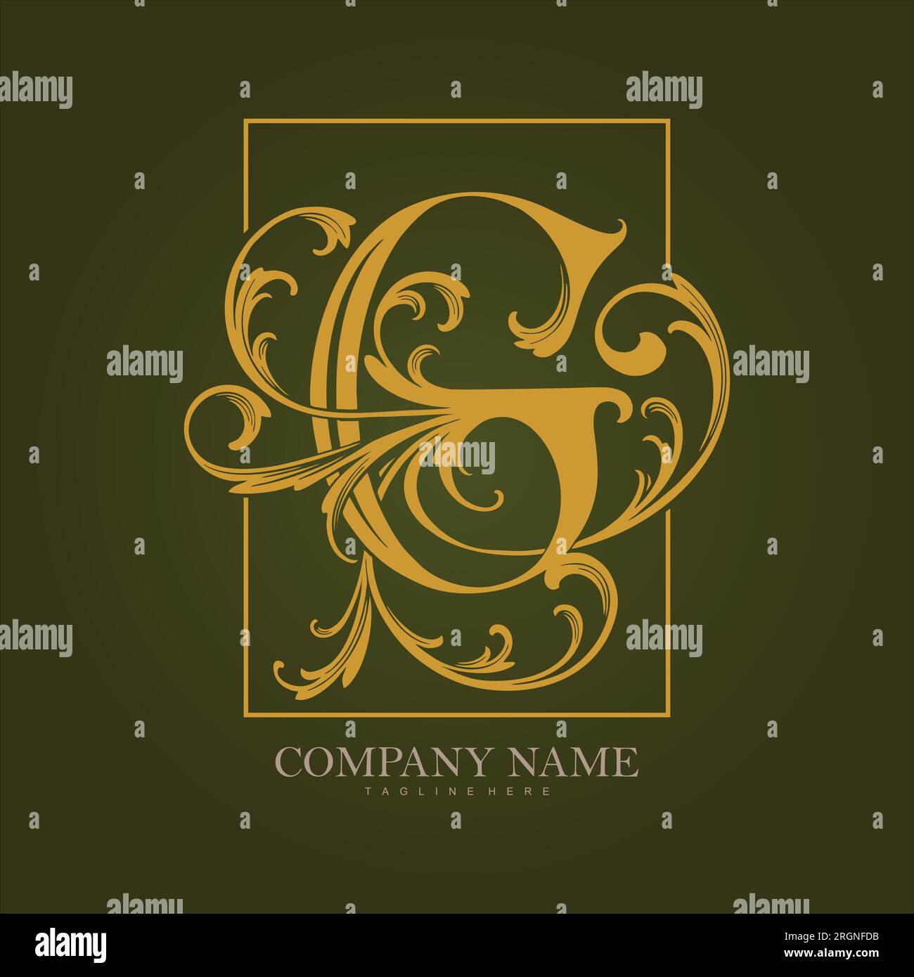 Elegant flourish G monogram letter logo vector illustrations for your ...