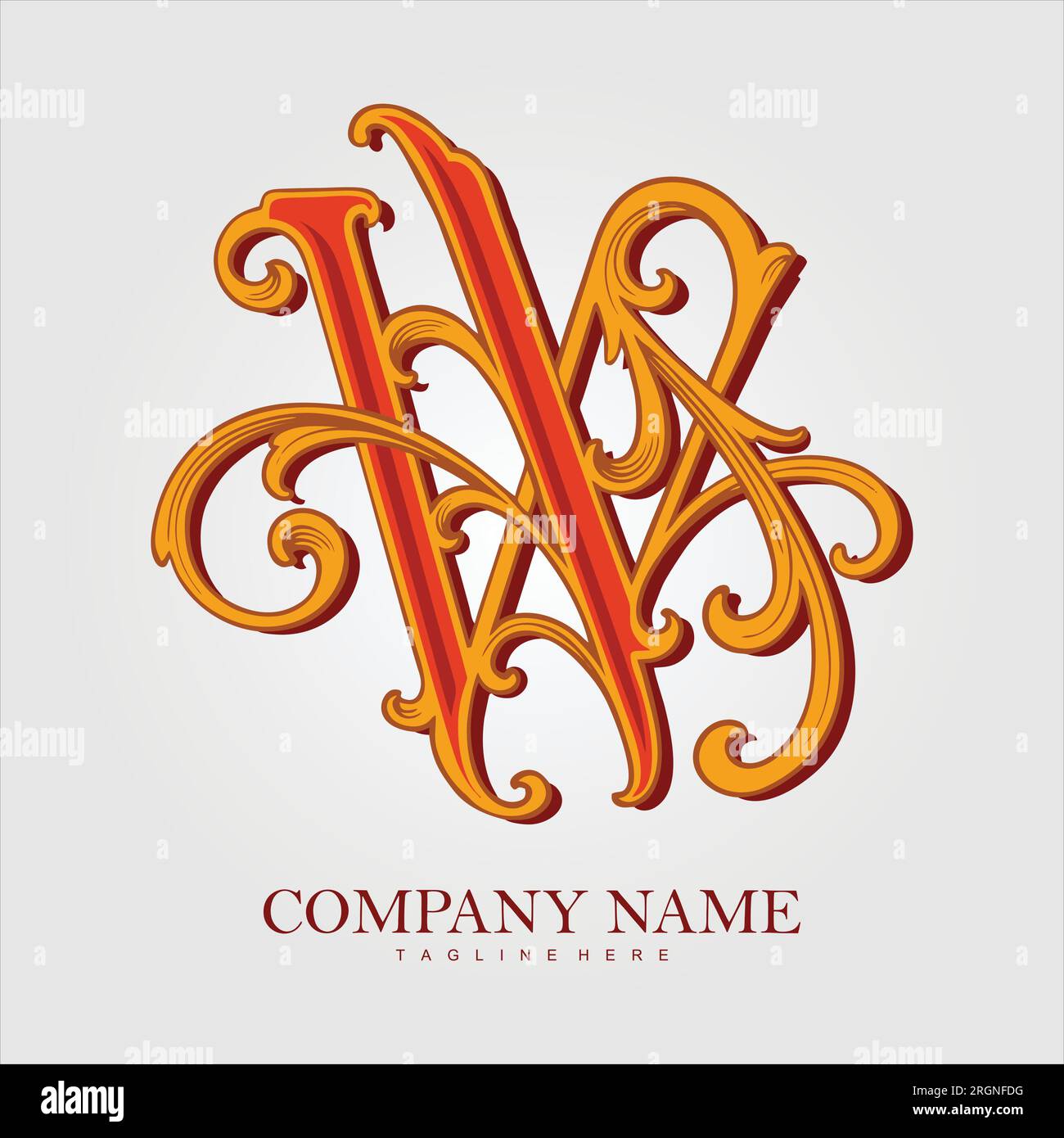 Flourish magic classic elegant W monogram letter logo vector ...