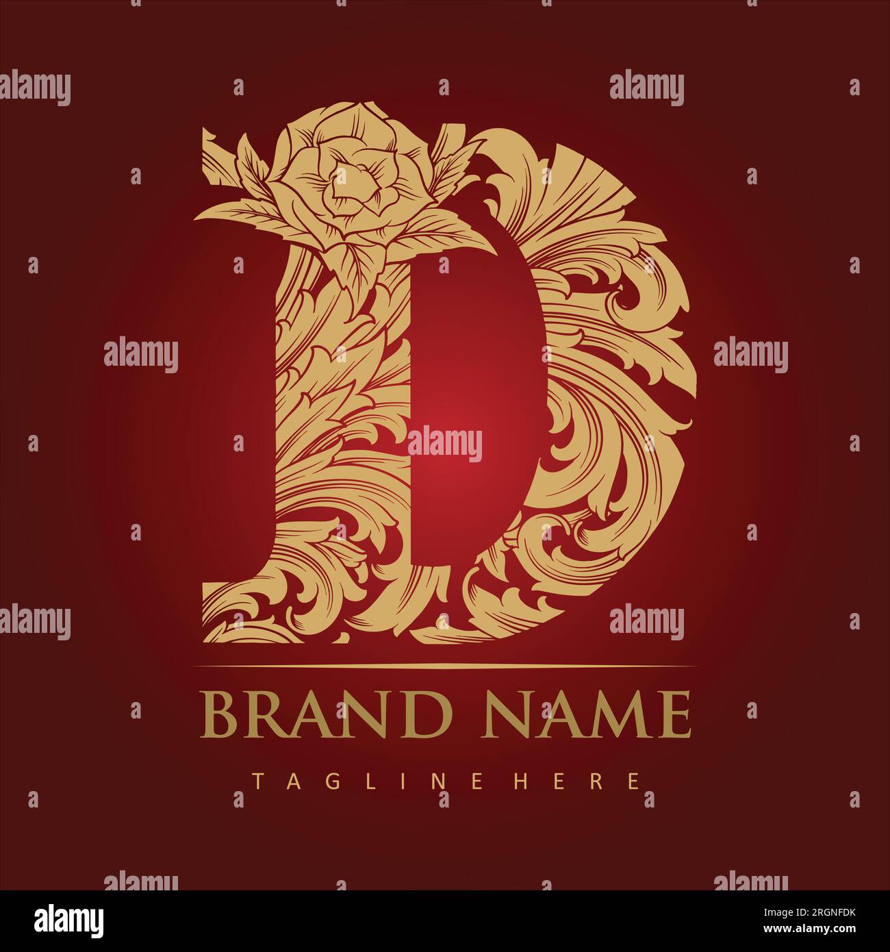 Dazzling luxury engraved D monogram letter logo vector illustrations ...