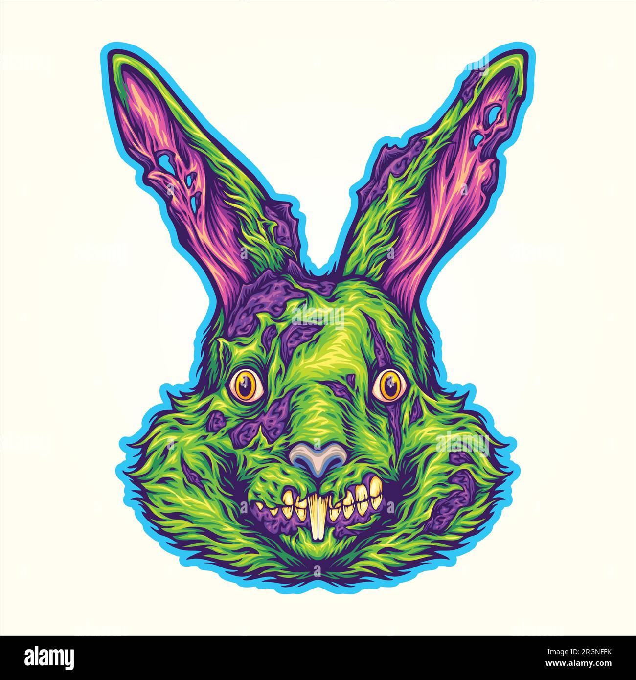 Bunny spooky zombie monster vector illustrations for your work logo ...