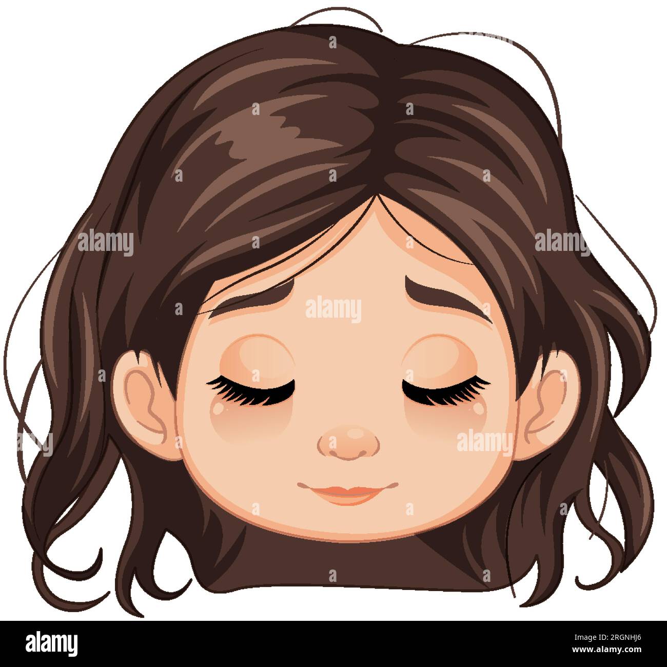 A vector cartoon illustration of a girl closing her eyes Stock Vector ...