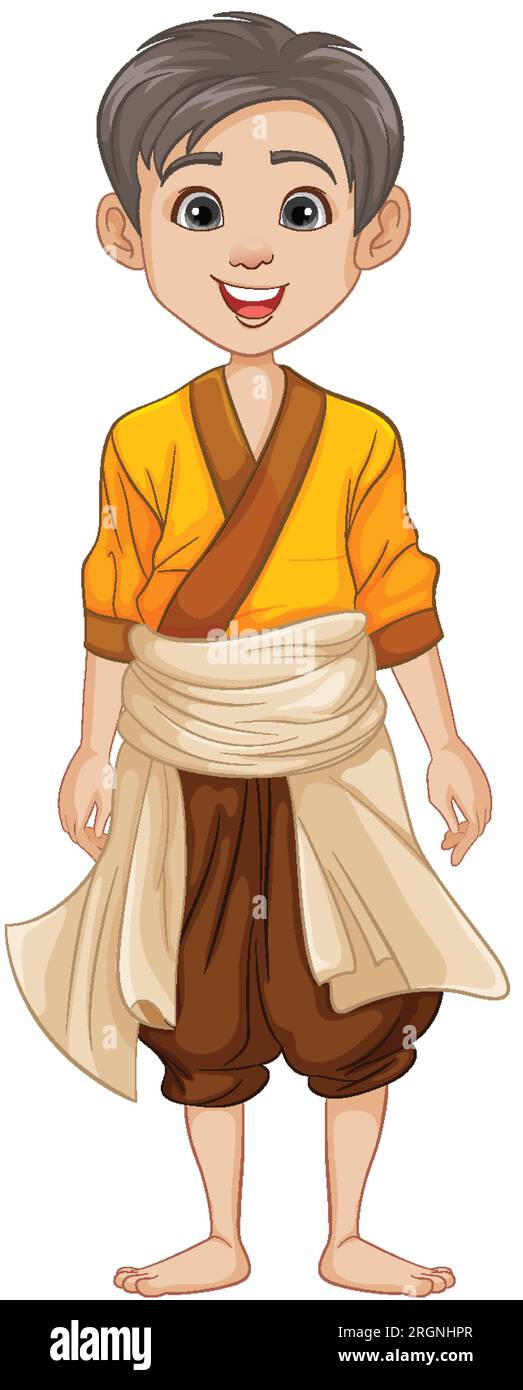 Colorful cartoon characters depicting Southeast Asian men in ...