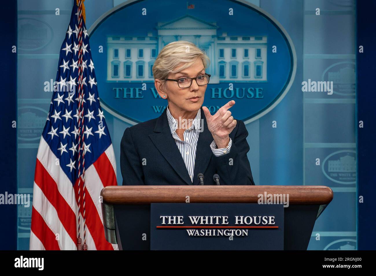 Reportage: Secretary of Energy Jennifer Granholm delivers remarks and ...