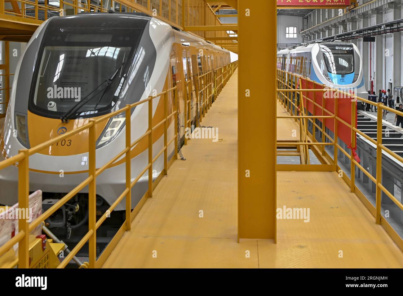 **CHINESE MAINLAND, HONG KONG, MACAU AND TAIWAN OUT** A maglev train ...