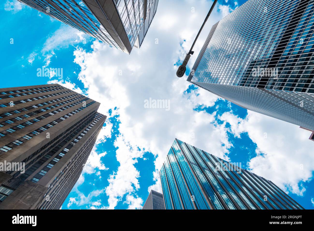 new york downtown architecture. perspective city skyscraper. modern ...