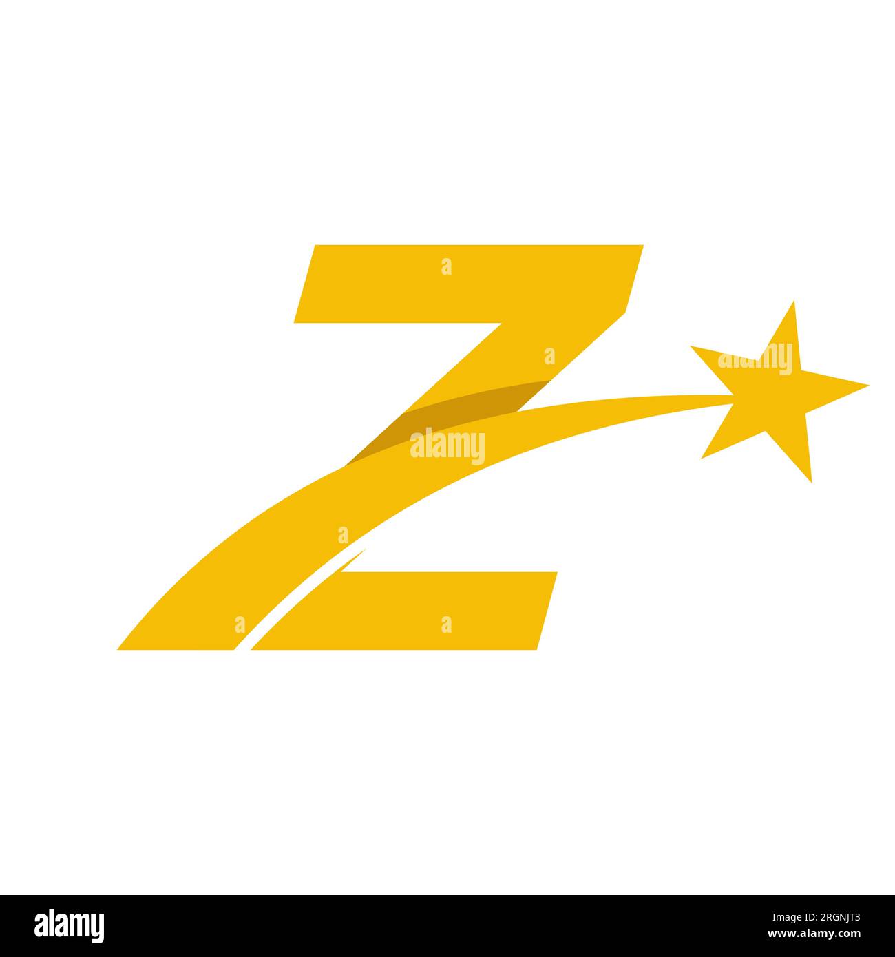 Star Logo On Letter Z. Moving Star Symbol Vector Template Stock Vector ...