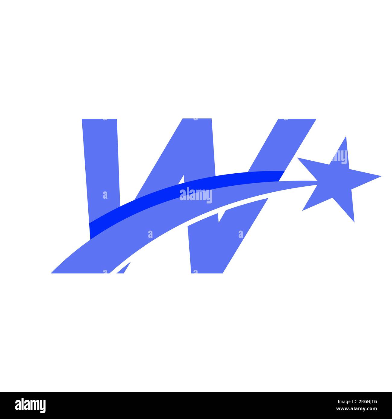 Star Logo On Letter W. Moving Star Symbol Vector Template Stock Vector ...