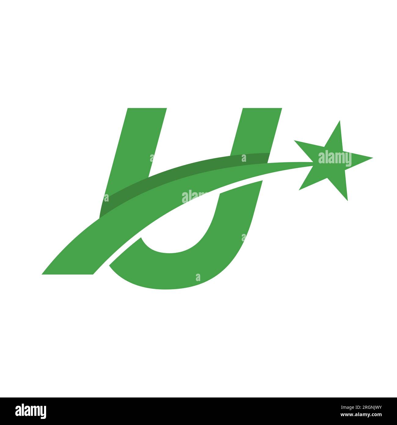 Star Logo On Letter U. Moving Star Symbol Vector Template Stock Vector ...