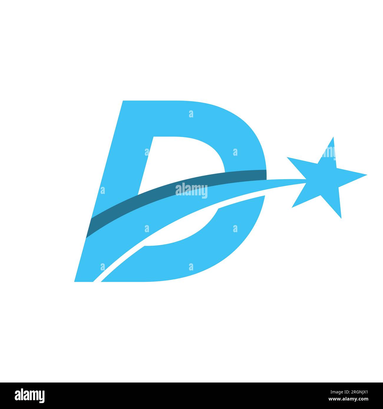 Star Logo On Letter D. Moving Star Symbol Vector Template Stock Vector ...