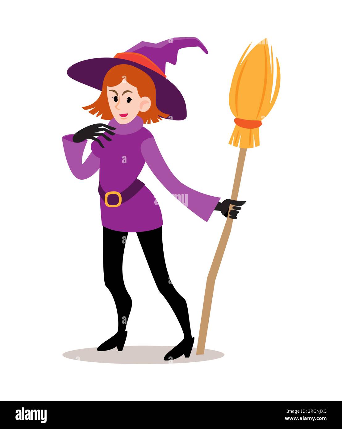 Witch . Halloween cartoon characters . Vector Stock Vector Image & Art ...