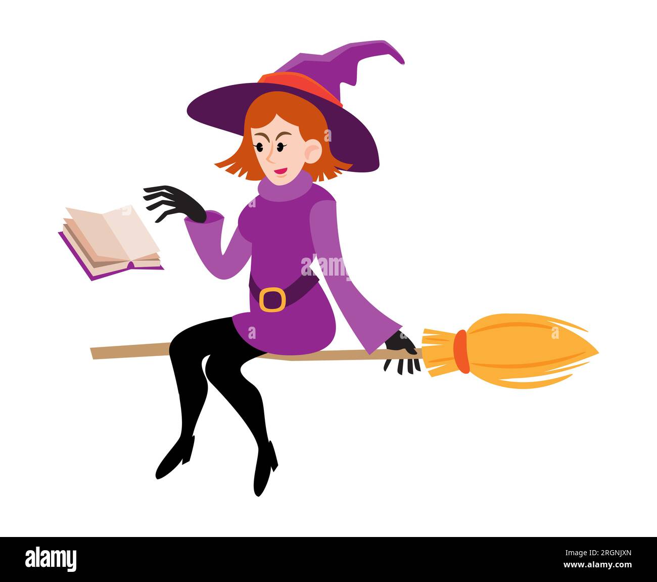 Witch . Halloween cartoon characters . Vector Stock Vector Image & Art ...