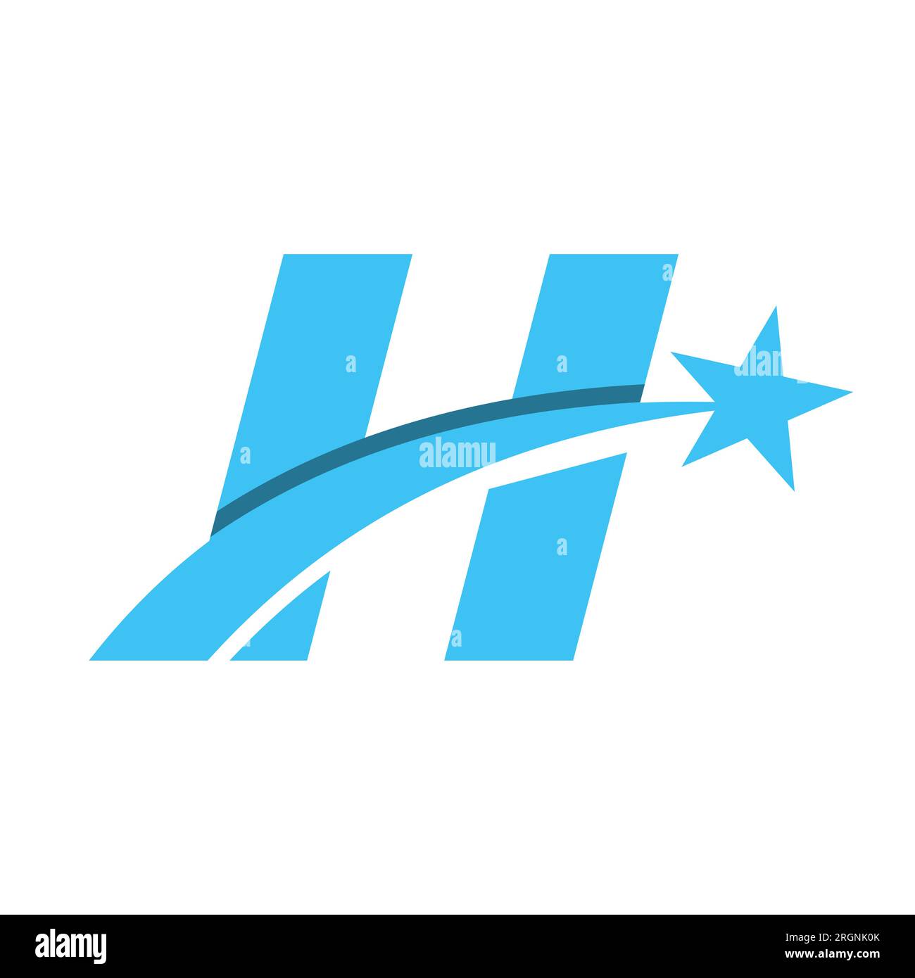 Star Logo On Letter H. Moving Star Symbol Vector Template Stock Vector ...