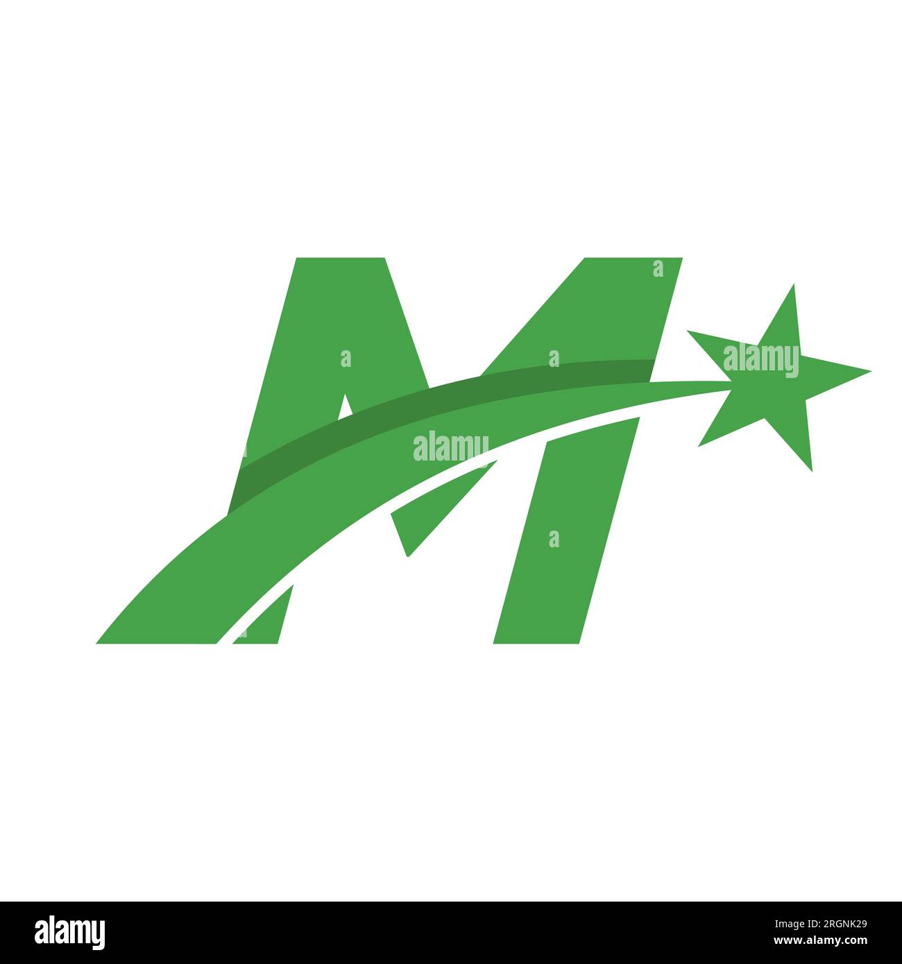 Star Logo On Letter M. Moving Star Symbol Vector Template Stock Vector ...