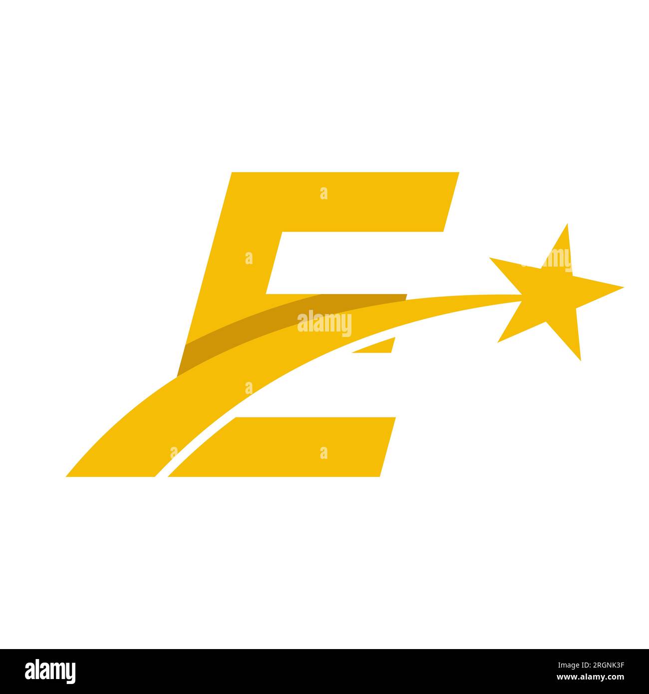 Star Logo On Letter E. Moving Star Symbol Vector Template Stock Vector ...
