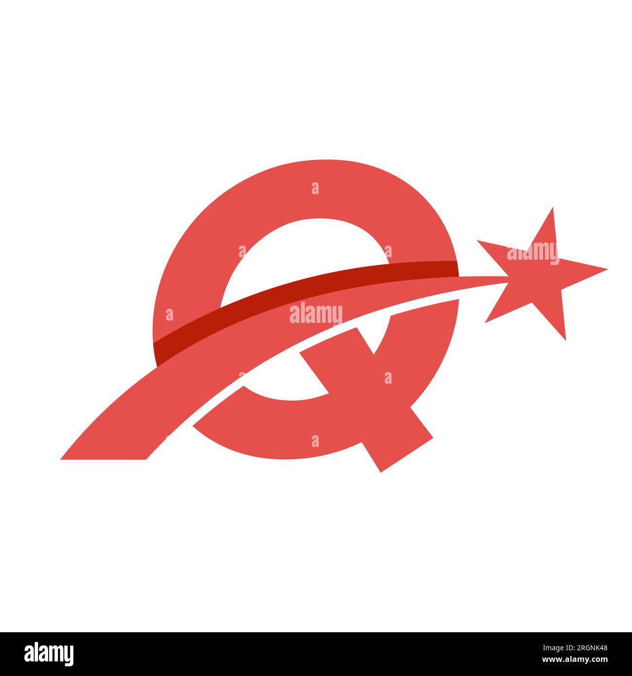 Star Logo On Letter Q. Moving Star Symbol Vector Template Stock Vector ...