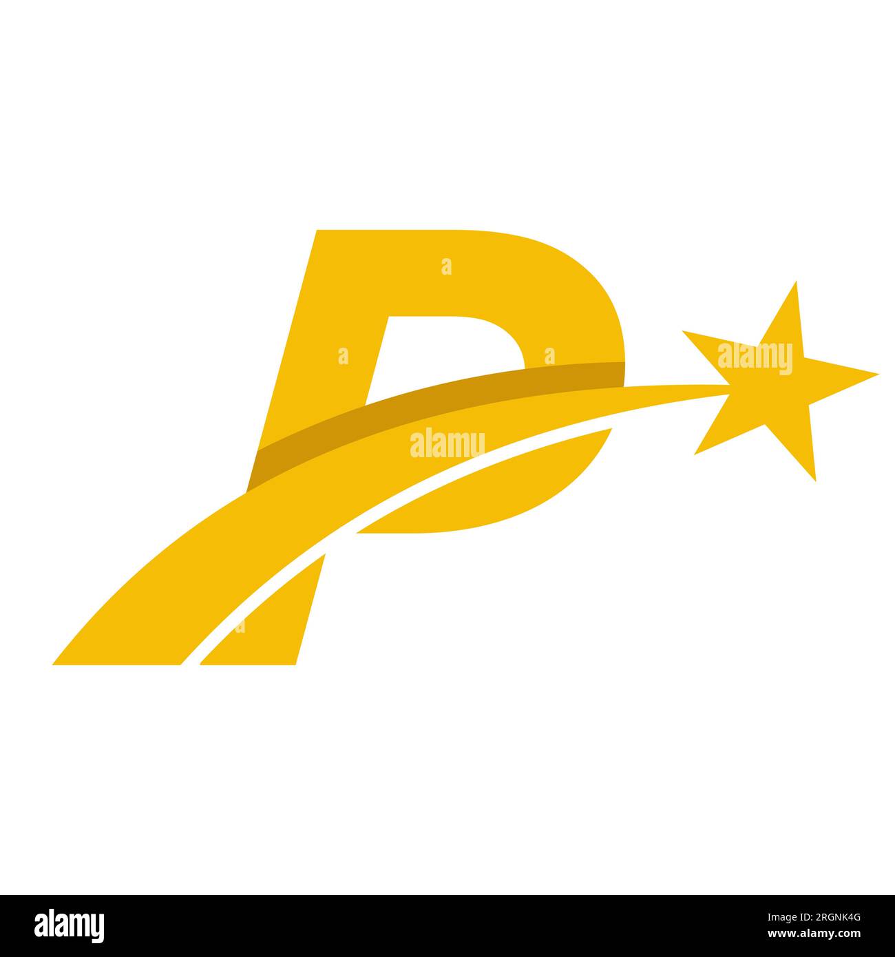 Star Logo On Letter P. Moving Star Symbol Vector Template Stock Vector ...