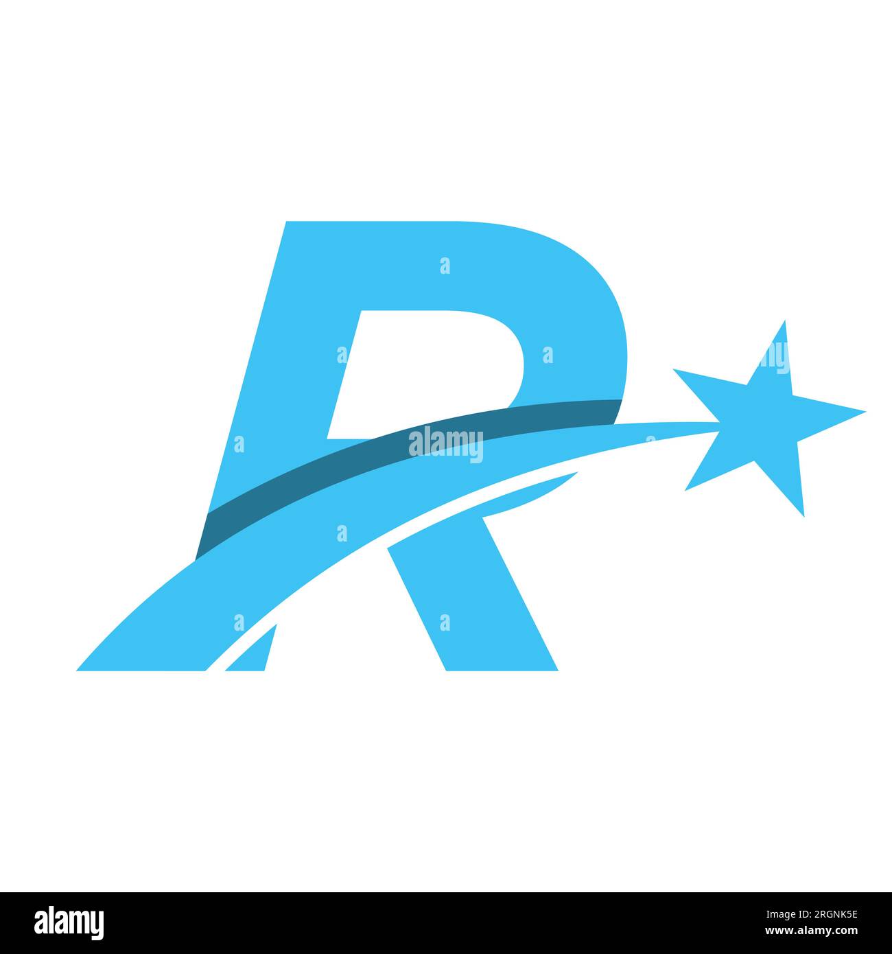 Star Logo On Letter R. Moving Star Symbol Vector Template Stock Vector ...