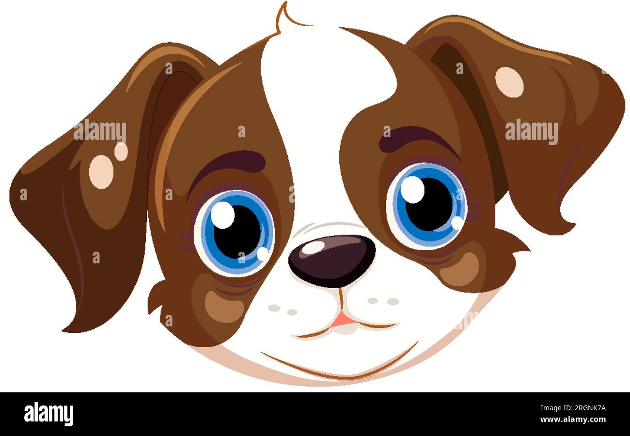 Cute dog cartoon face illustration Stock Vector Image & Art - Alamy