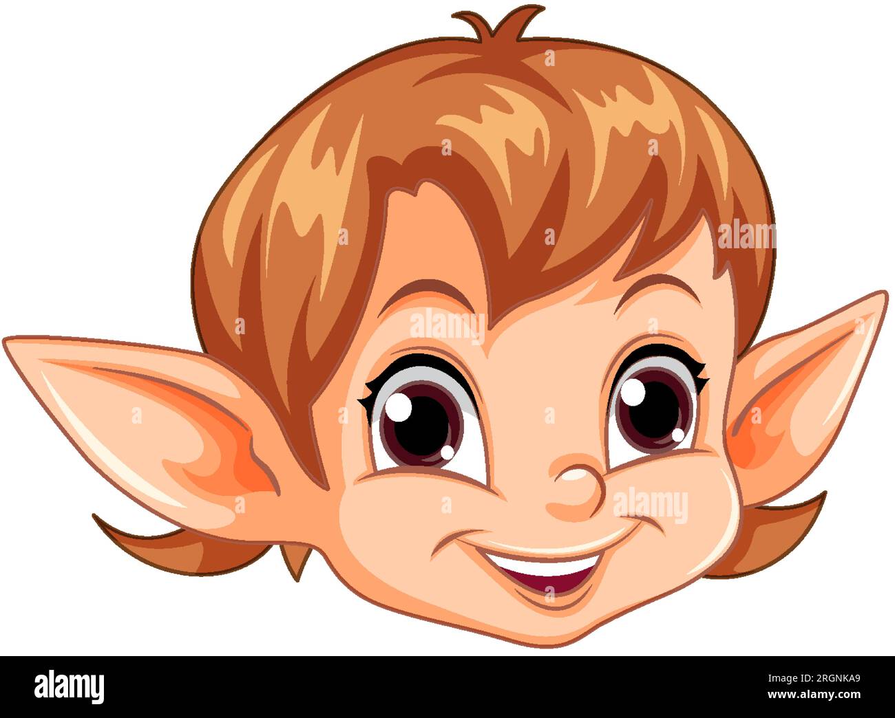 Cute Elf Head Cartoon Character illustration Stock Vector Image & Art ...