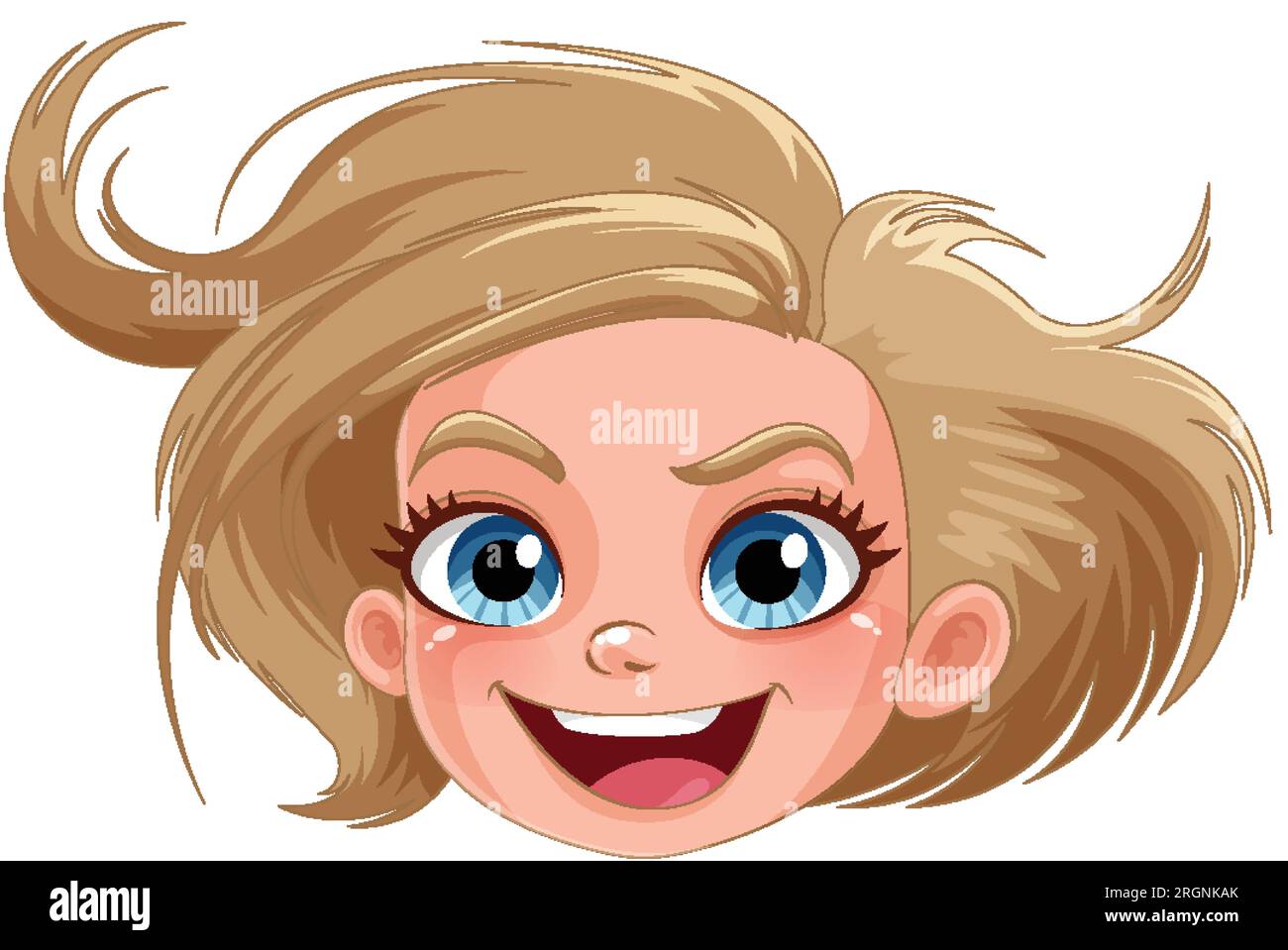 Smiley girl cartoon face illustration Stock Vector Image & Art - Alamy