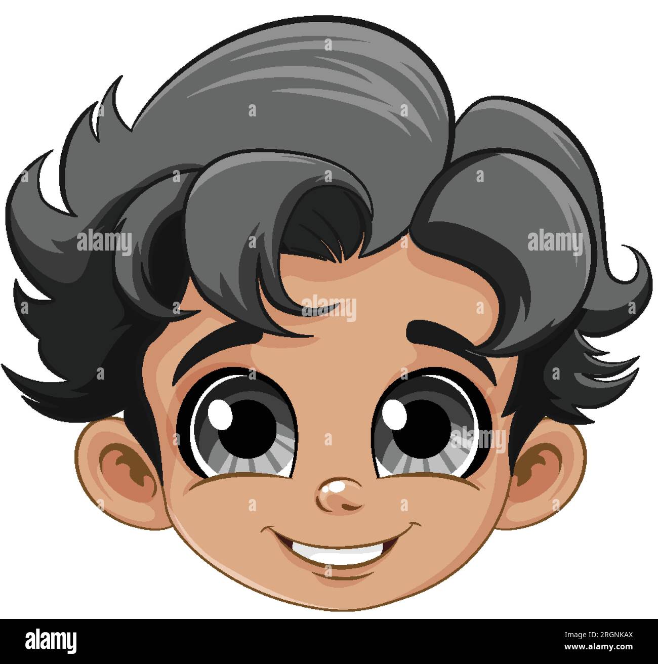 Happy boy head cartoon illustration Stock Vector Image & Art - Alamy